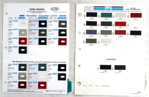 1995 ISUZU PPG AND DUPONT COLOR PAINT CHIP CHART ALL MODELS | eBay