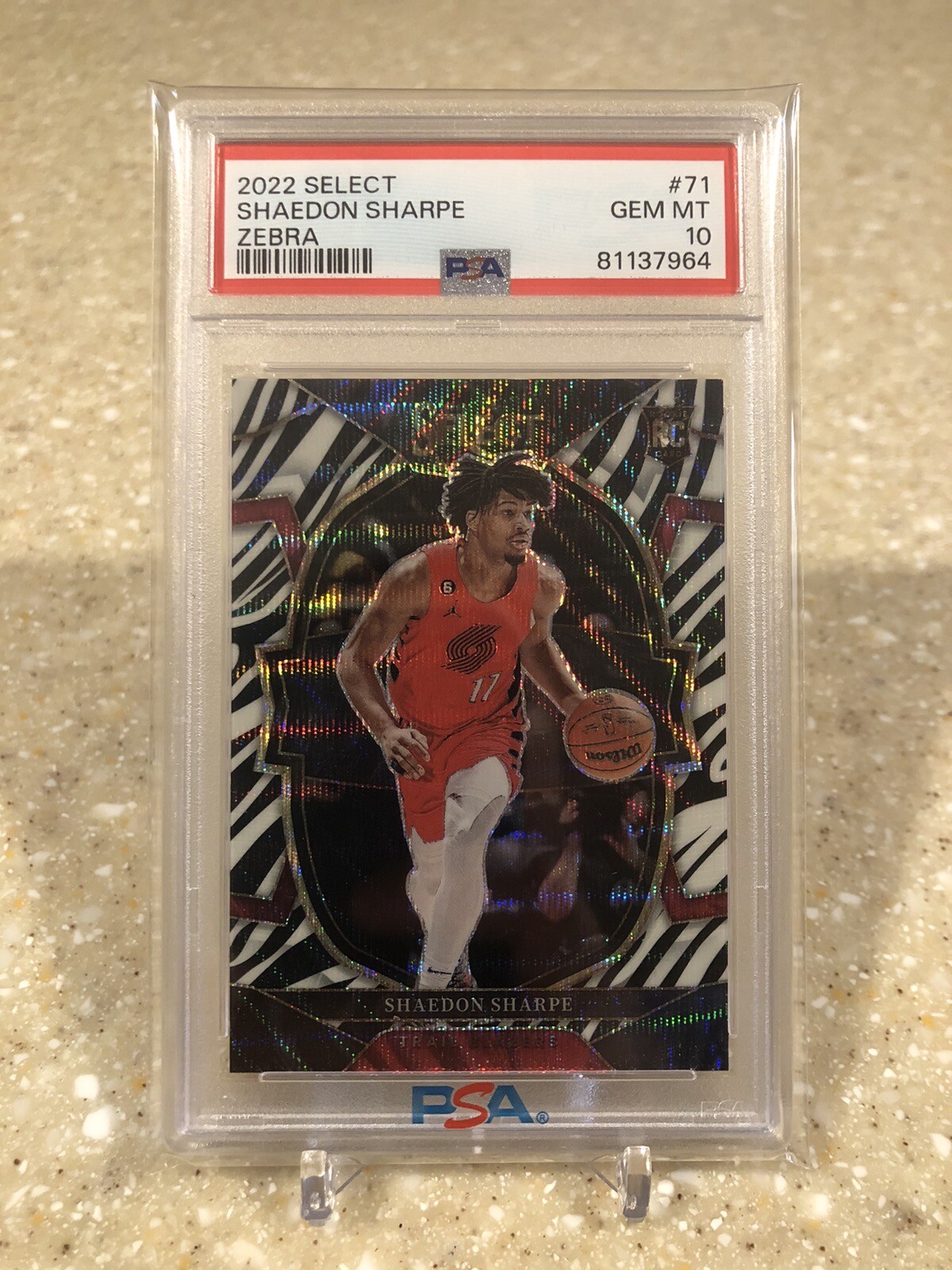 Shaedon Sharpe 2022 Select #71 Concourse Zebra /(SSP) PSA 10 Price ...