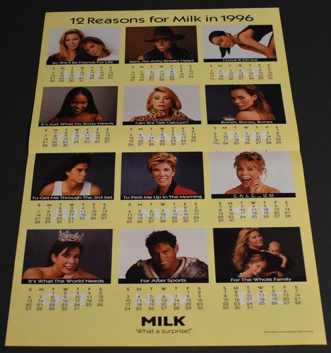 1995 Print Ad Got Milk What A Surprise Calendar Reasons for Milk in ...