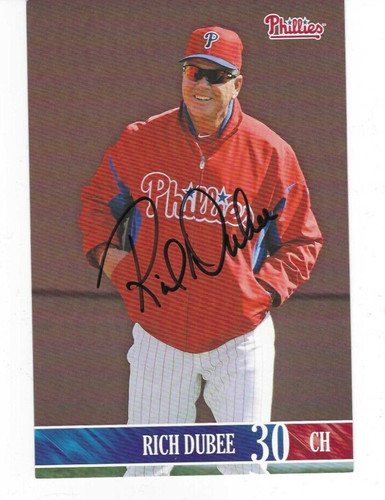 Autographed Signed RICH DUBEE 2013 Philadelphia Phillies picture ...