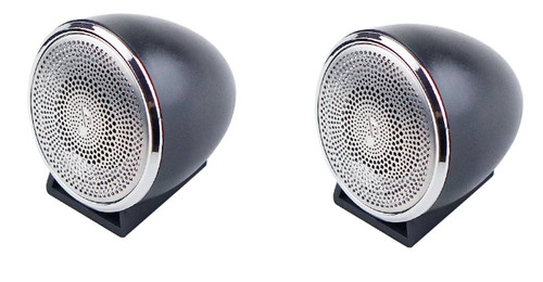 Black & Chrome Tweeter Pods ABS & Steel Housing Mounting Hardware Size ...