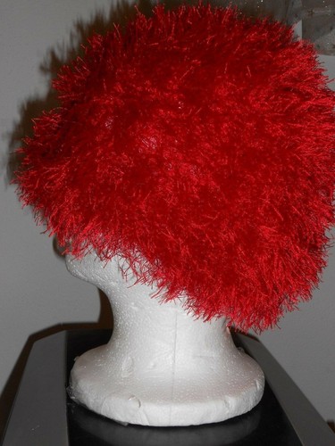 Chemo Fun Fur Hat Hairy Cap Soft feeling red #2 | eBay