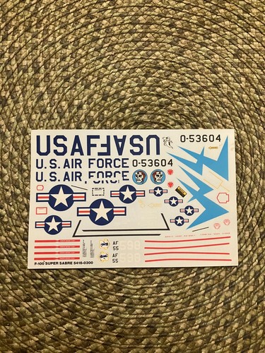 new loose sheet of decals for 1/48 Monogram F-100 Super Sabre, decals ...