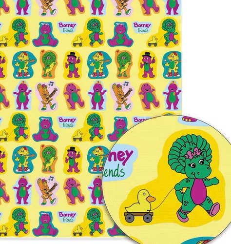 Barney Dinosaur 1990s Character children polyCotton Fabric Half Yard ...