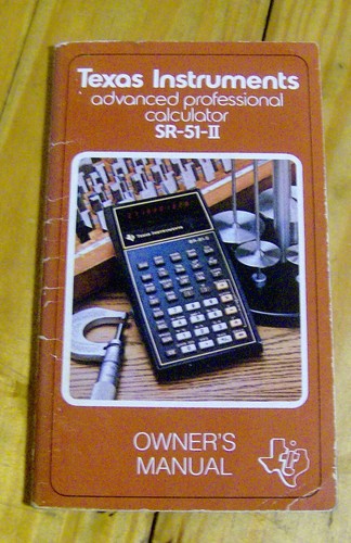 vintage 1970s TEXAS INSTRUMENTS calculator SR-51-II owner's manual ...