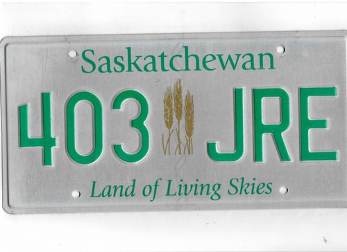 SASKATCHEWAN passenger license plate "403 JRE" | eBay