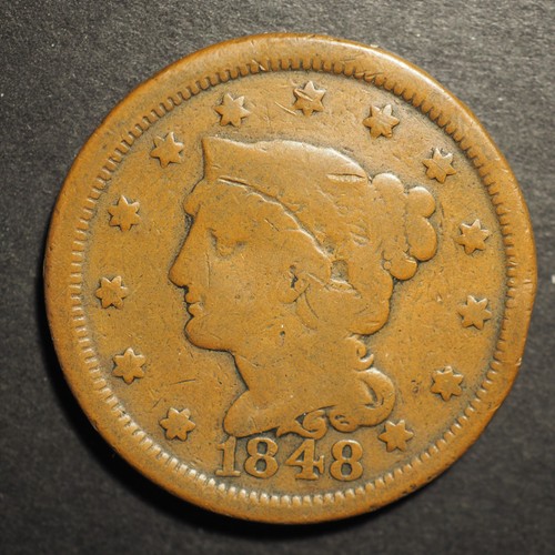 1848 BRAIDED HAIR LARGE CENT **FREE SHIPPING** M8547 | eBay