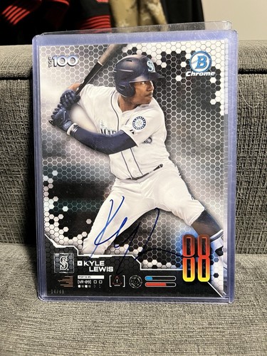 Kyle Lewis AUTO SIGNED 2019 5x7 Bowman Top 100 14/49 | eBay