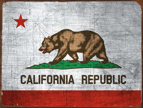 California State Flag Metal Sign, Americana, Rustic Decor, Home Accent ...