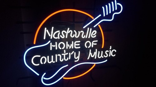 Guitar Nashville Home Of Country Music 24"x20" Neon Lamp Light Sign ...
