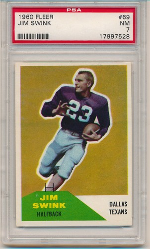 1960 Fleer Football Jim Swink (Rookie Card) (#69) PSA7 PSA | eBay