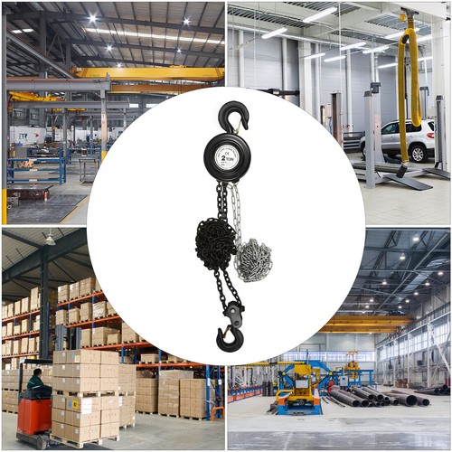2 Ton Capacity 10 Ft Manual Hand Chain Block Hoist w/ 2 Hooks Lift Tool ...