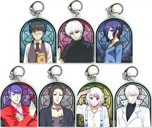 Tokyo Ghoul Trading Acrylic Keychains Set of 7 TV Anime Characters Used ...