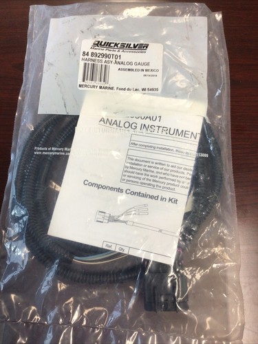 84-892990T01 Quicksilver Mercury Mercruiser Marine Analog Gauge Harness ...