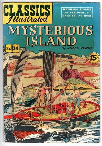Classics Illustrated #34 Mysterious Island, Edition 6 - HRN 92, VG-F Condition! | eBay