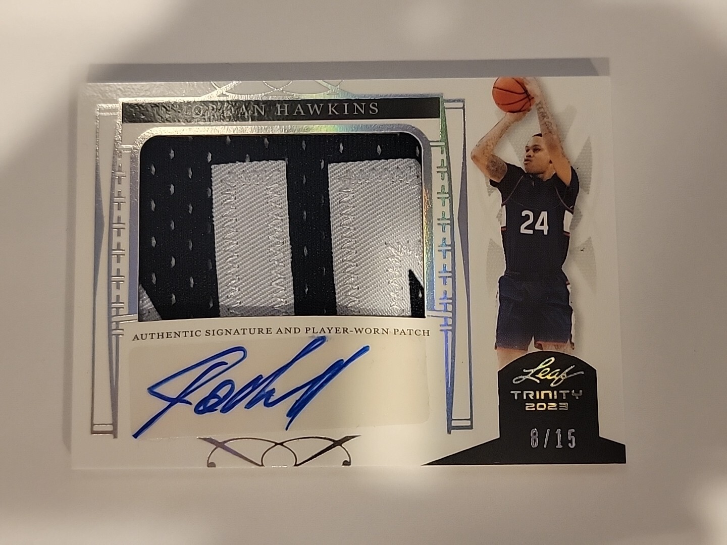 Jordan Hawkins 2022 Leaf Trinity #BA-JH2 Holo Silver /15 Price Guide ...