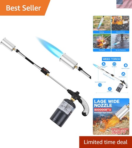 800,000 BTU Heavy-Duty Propane Torch with 30" Long Arm for Ultimate ...