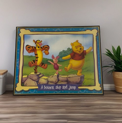 Disney Winnie the Pooh Tigger Piglet Framed Art Print "A bounce skip ...