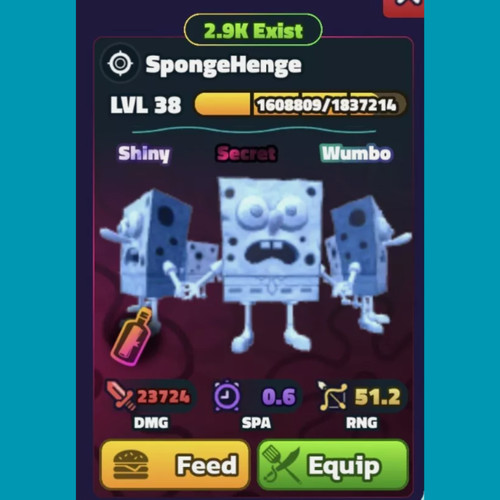 SPONGEHENGE [SECRET FORMULA] [SHINY WUMBO] - SPONGEBOB TOWER DEFENSE | eBay