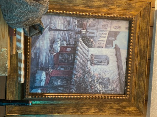 RUANE MANNING MARY'S CAFE 28"x24" Courtyard Restaurant SIGNED Framed ...