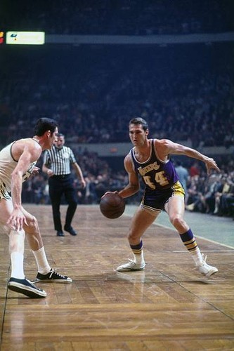 Jerry West Of The Los Angeles Lakers Makes A Move 1968 Old Basketball ...