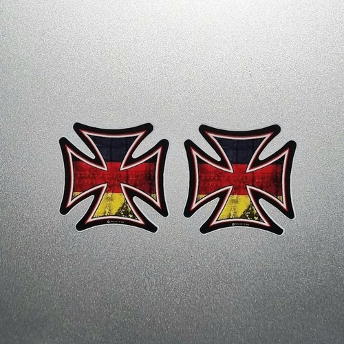 2x Germany German Flag Iron Cross Vinyl Sticker Decal For Car Helmet ...