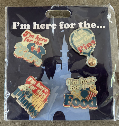 Disney Pin Set of 4 Pins - I'm here for the food, pins, ears, photos | eBay