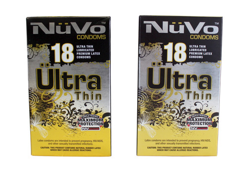 2 Packs Nuvo Condoms Ultra Thin Lubricated 18's, - 36 Count Total July ...