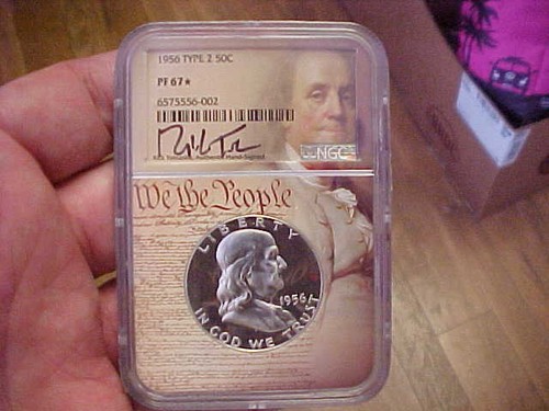 1956 FRANKLIN HALF DOLLAR TYPE 2 NGC PROOF 67* PF67* STAR RICK TOMASKA ...