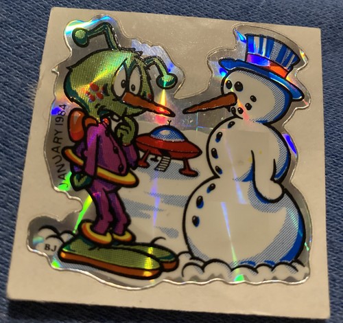 Vintage January 1984 prism snowman sticker By BJ | eBay