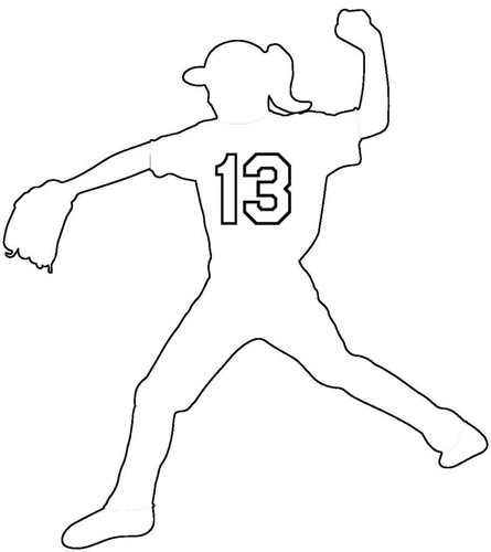 Softball Fielder Girl 1 White Vinyl Window Decal Choose Jersey Number ...