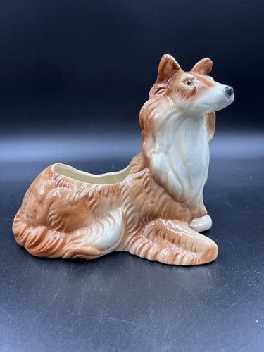 Vintage Maddux of California Ceramic Rough Collie Dog Planter Decor 8 ...