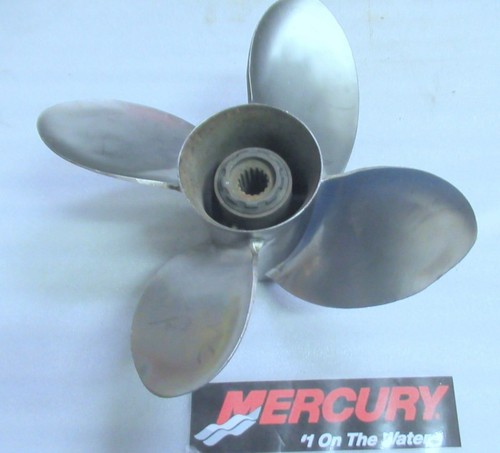 D7 Mercury Stainless Propeller Dominator 15 Spline 4-Blade OEM Used ...