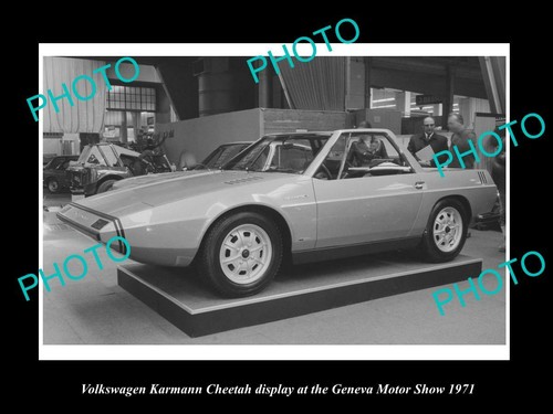 OLD POSTCARD SIZE PHOTO OF GENEVA MOTOR SHOW 1971 VW KARMANN CHEETAH ...