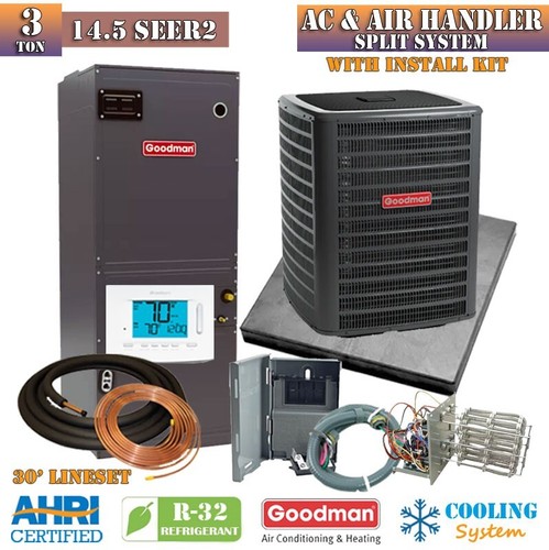 Goodman 3 Ton 14.5 SEER2 AC And Multi-Positional Air Handler W/ Install ...