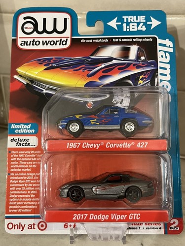 2023 Auto World 1967 Chevy Corvette 427 & 2017 Dodge Viper GTC Flames ...