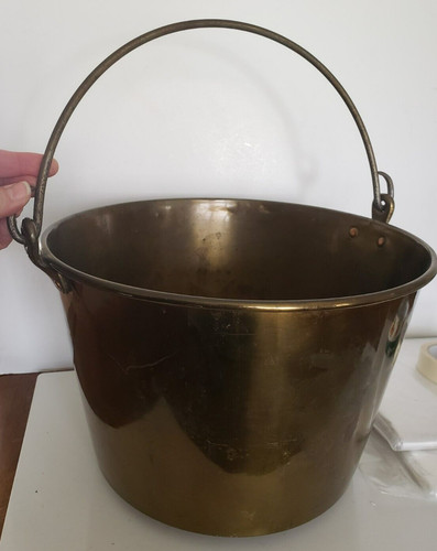 Antique 8.5 in tall Round Bottom Brass Pail Bucket Late 1800's ...