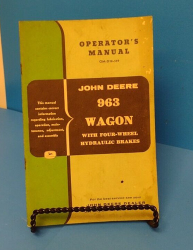 VINTAGE ORIGINAL JOHN DEERE No. 963 WAGON OPERATORS MANUAL | eBay