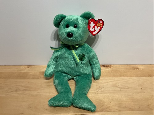 RETIRED TY BEANIE BABY~DUBLIN THE ST PATRICKS DAY IRISH CLOVER TEDDY ...
