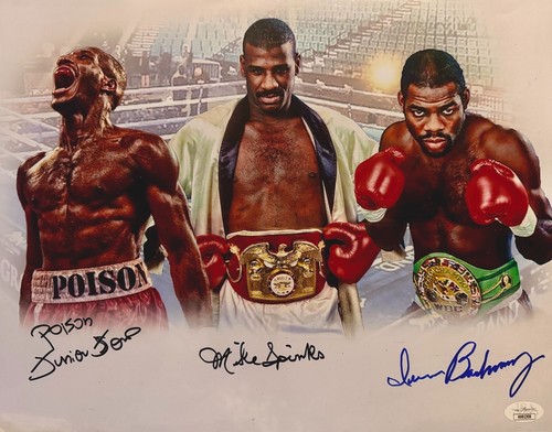Poison Junior Jones, Michael Spinks & Iran Barkley signed Boxing 11x14 ...