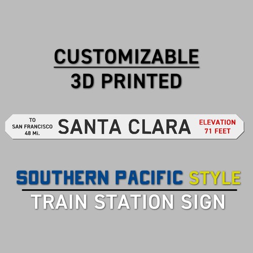 Southern Pacific Style Train Station Sign (Customizable) | eBay