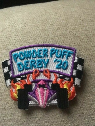Girl POWDER PUFF DERBY 2020 race track Fun Patches Crests Badges SCOUT ...
