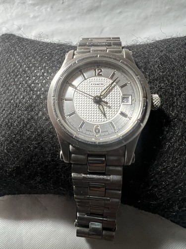 COACH W008,SWISS,St/steel,DATE, sapphire Glass,W/R,25mm,Scrow Down On ...