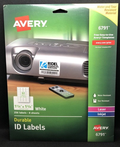 Avery #6791 1.25" x 1.75" Durable ID Labels 256 labels / pack | eBay