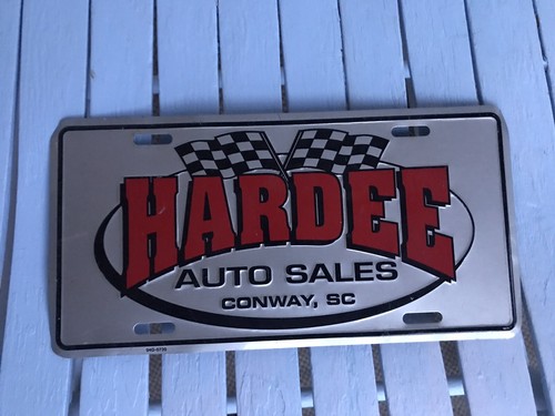 Dealership License Plate HARDEE AUTO SALES CONWAY SC Aluminum Checkered ...