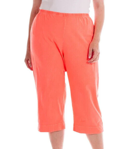 FRESH PRODUCE 1X Plus Sunset Coral Orange Jersey Cotton $56 Stretch ...