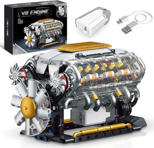 V8 Engine Model Kit That Runs, Build Your Own Mini Visible Car Motor ...