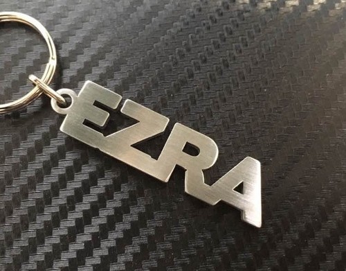 EZRA Keyring Keychain Key Fob Name Stainless Steel Gift | eBay