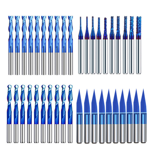40Pcs End Mills CNC Router Bits Kit 1/8" Shank Cutter Milling Carving ...