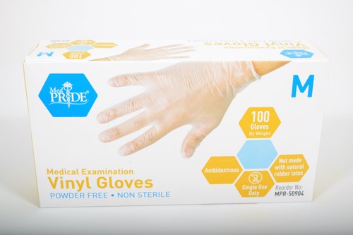 Medpride Medical Vinyl Examination Gloves, Latex Free Rubber, SIZE MEDIUM-100/Bx | eBay